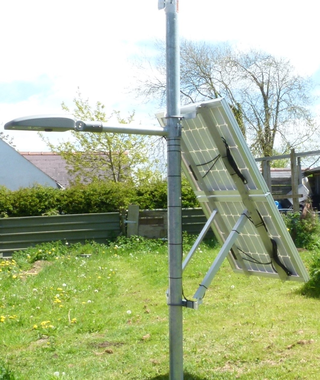 Lamp post panel frame - Dragons Breath Solar