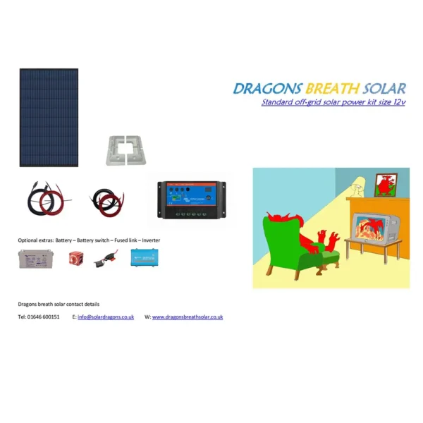 Trickle charge battery system solar panel powered kit