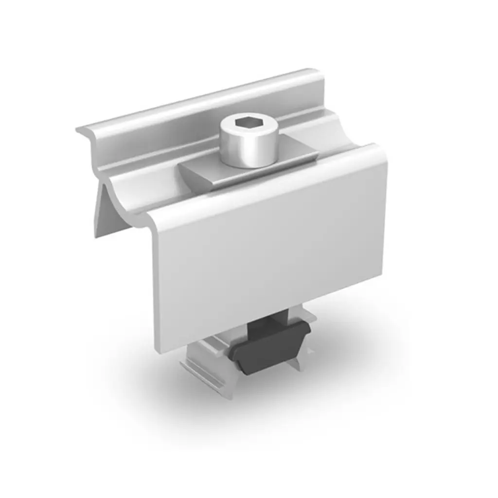 D dome panel clamps for secure PV fixing systems