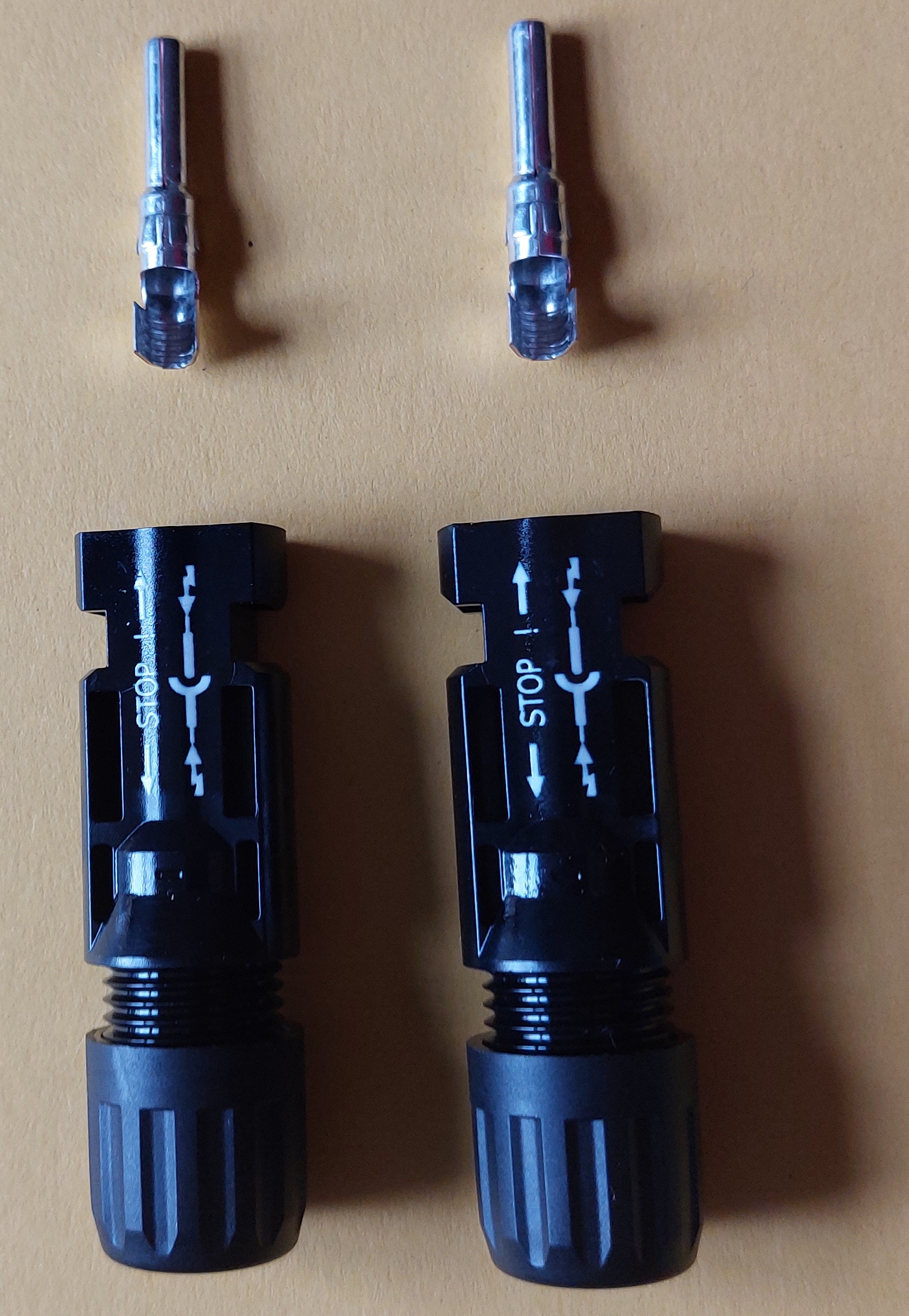 MC4 male cable couplings - Male and Female matched pairs